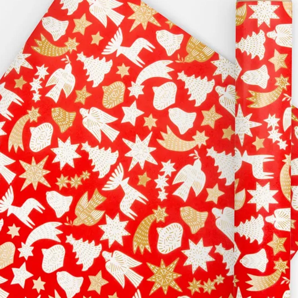 Wrapping Paper 10m Adorn Poppy Red Gold - Store Pick Up Only – Bill's Store